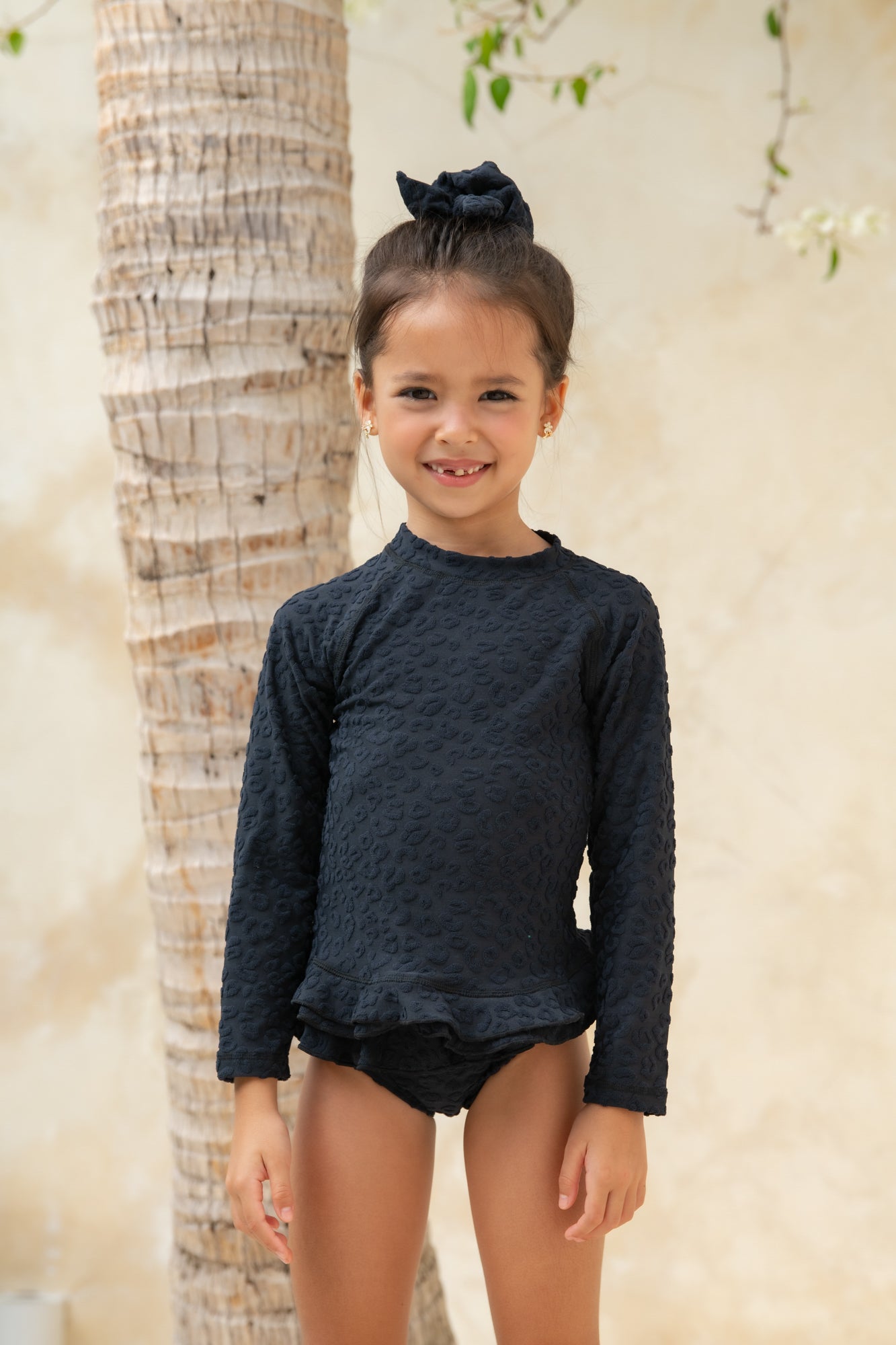 Mini Annie Rashie Set 02 - Textured Leopard Charcoal